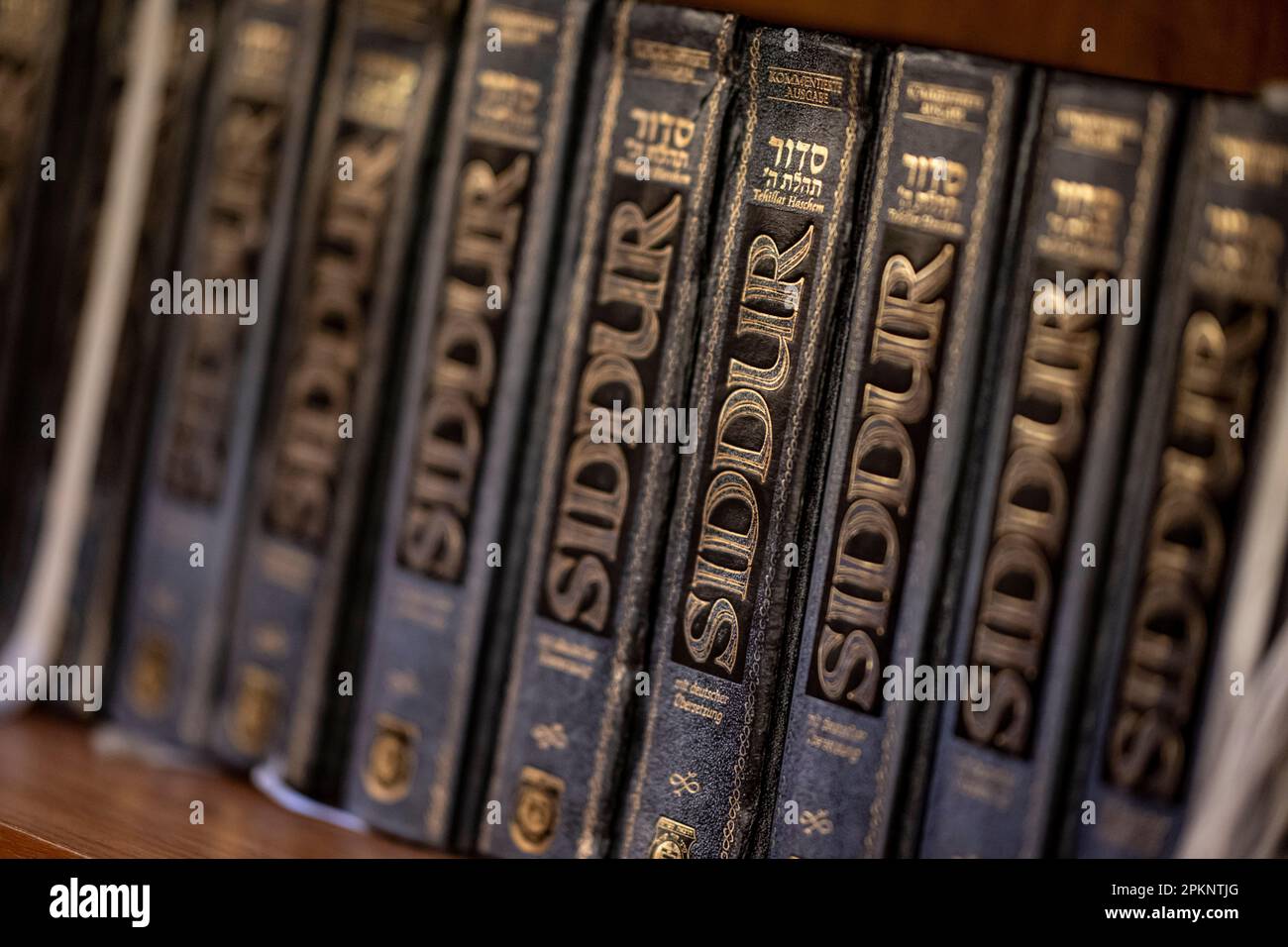 Berlin, Germany. 05th Apr, 2023. Prayer books (Siddur) are on the shelf ...