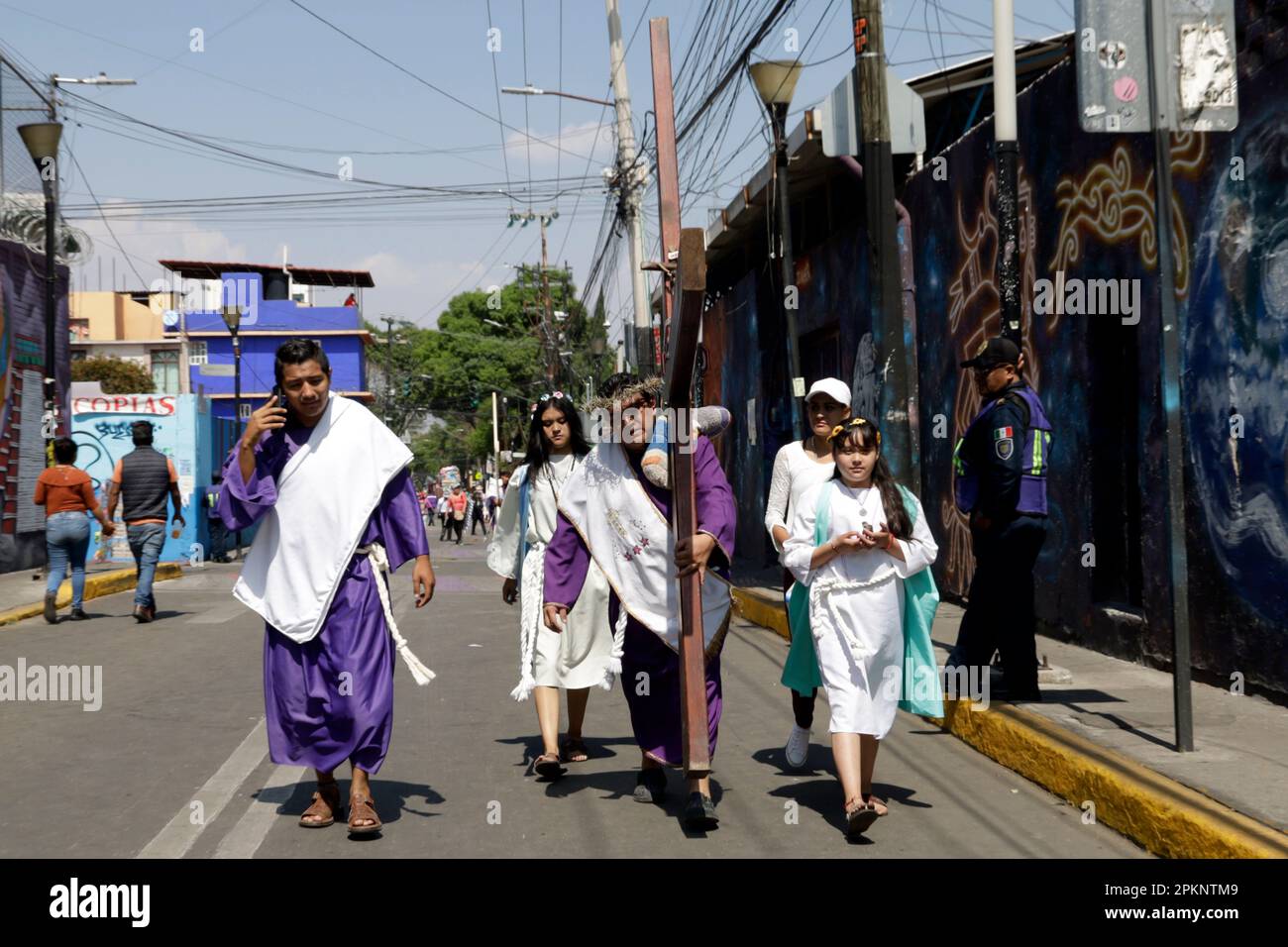 Non Exclusive: April 7, 2023, Mexico City, Mexico: The Nazarenes walk ...