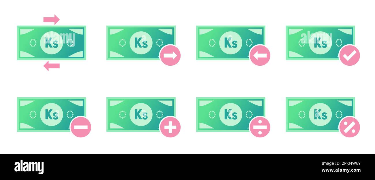 Burmese Kyat Money Transaction Icon Set Stock Vector Image & Art - Alamy