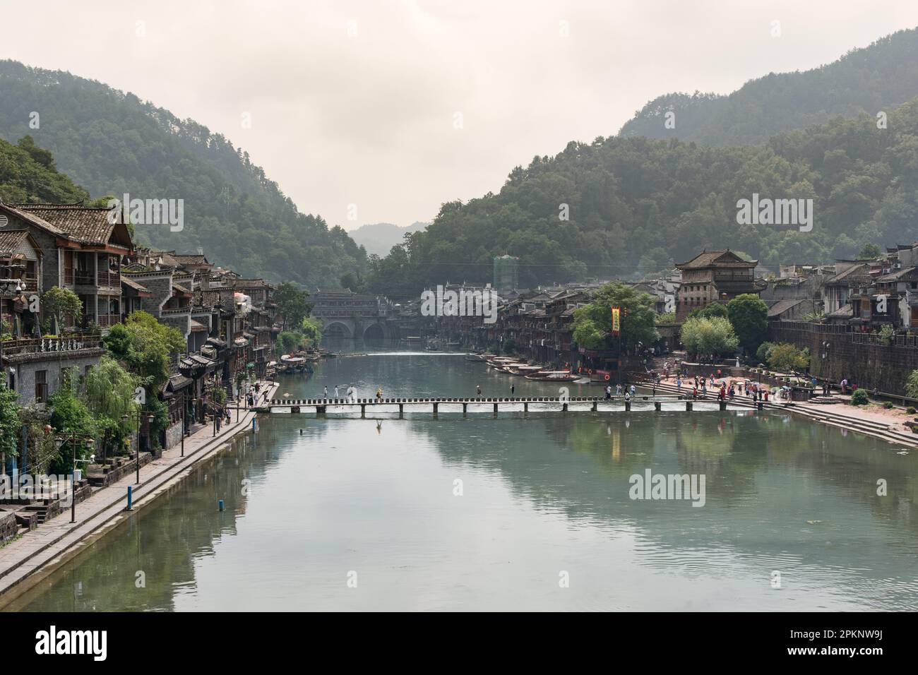 The river of the ancient city of Fenghuang in Hunan also called Phoenix ...