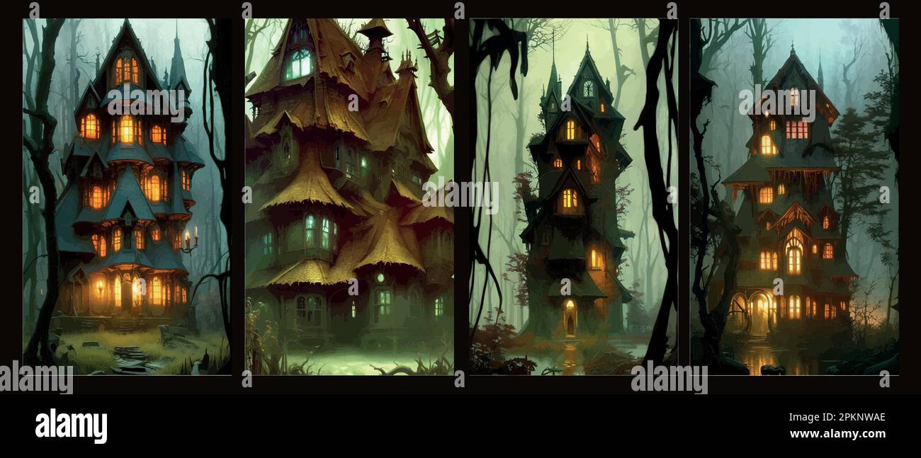 Old mansion illuminated Stock Vector Images - Alamy