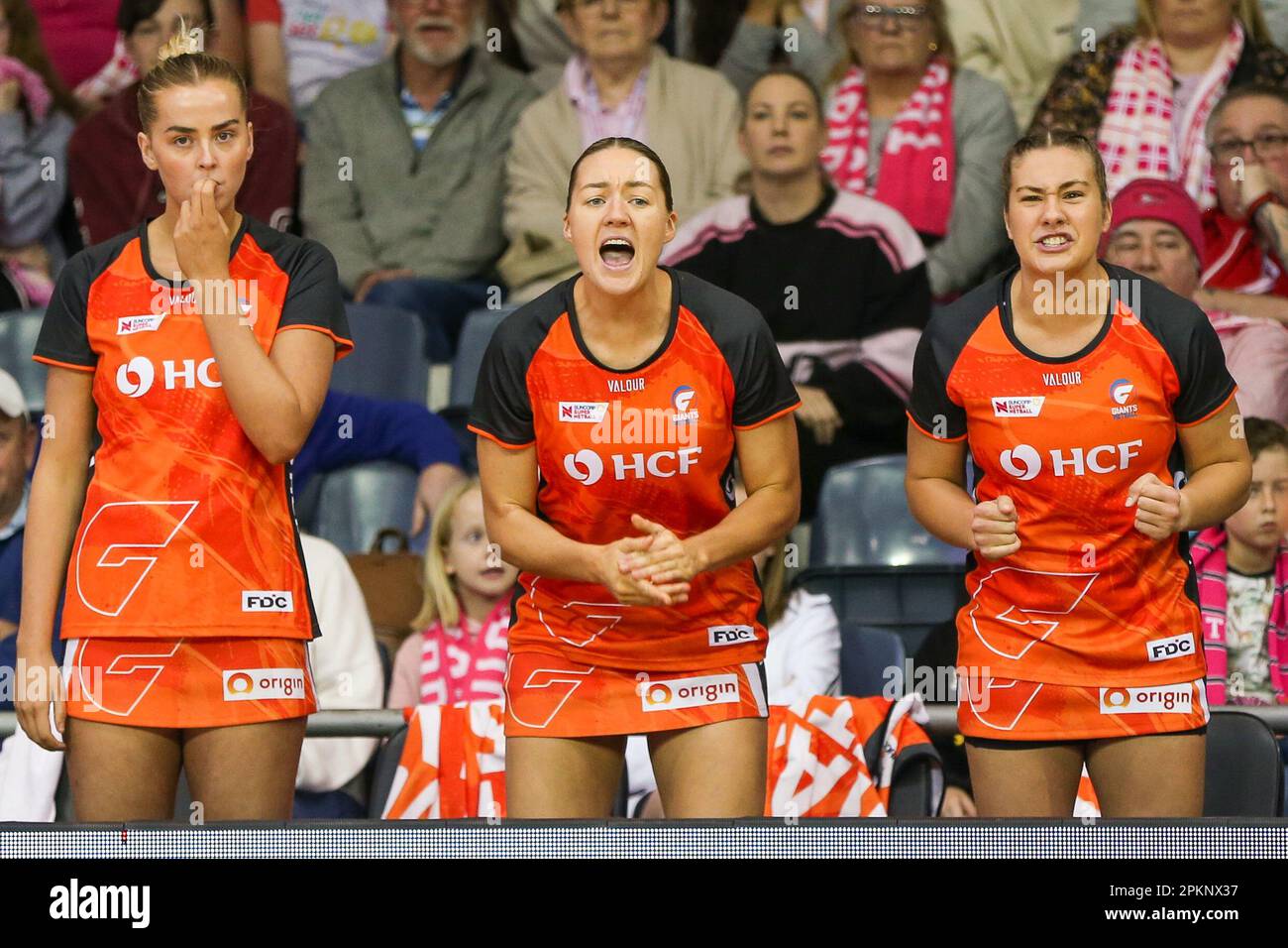 Matisse Letherbarrow, Lauren Moore and Amy Sligar of the Giants during ...