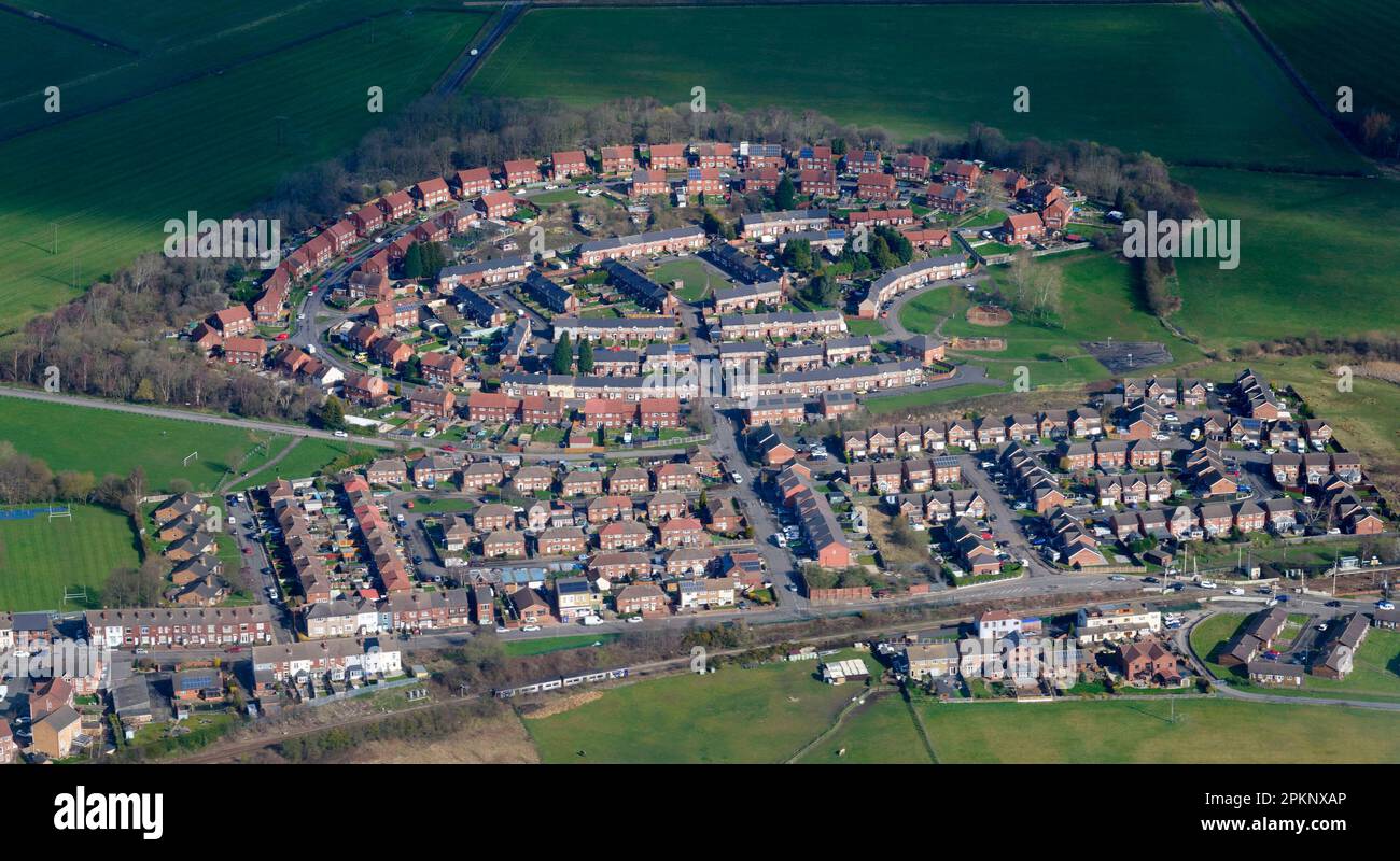 An aerial photograph of former local authority housing, Doncaster ...