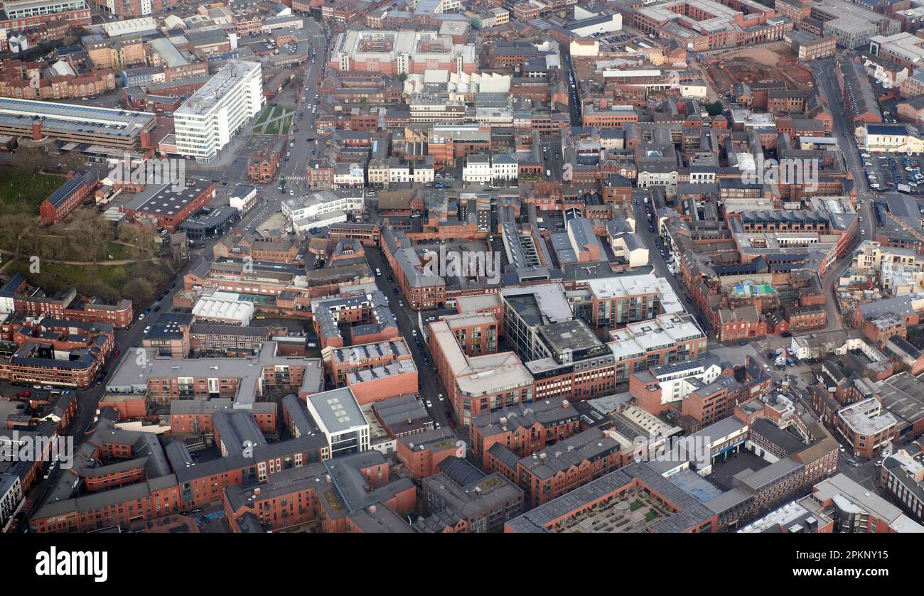 An aerial view of The Jewellery Quarter, Birmingham City Centre, West ...