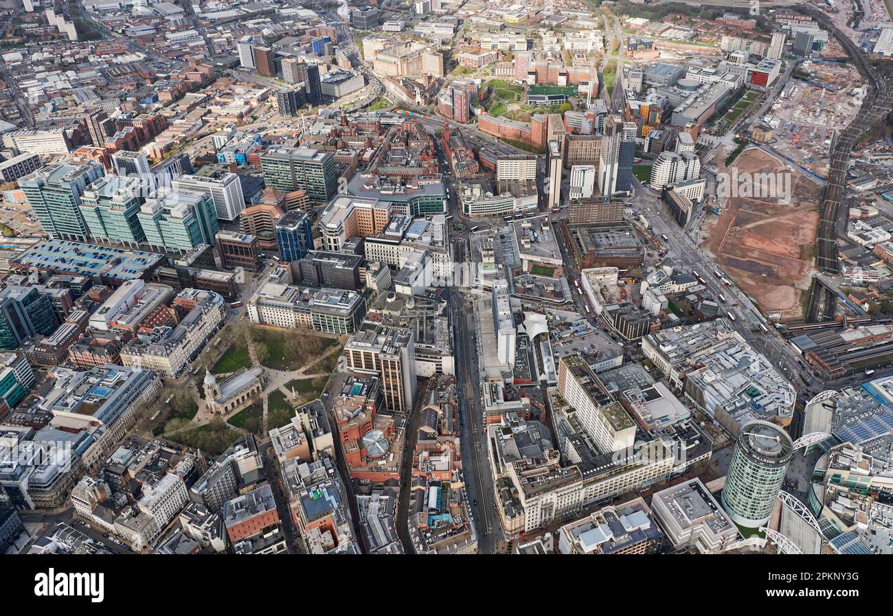 An aerial view of Birmingham City Centre, West Midlands, England, UK ...