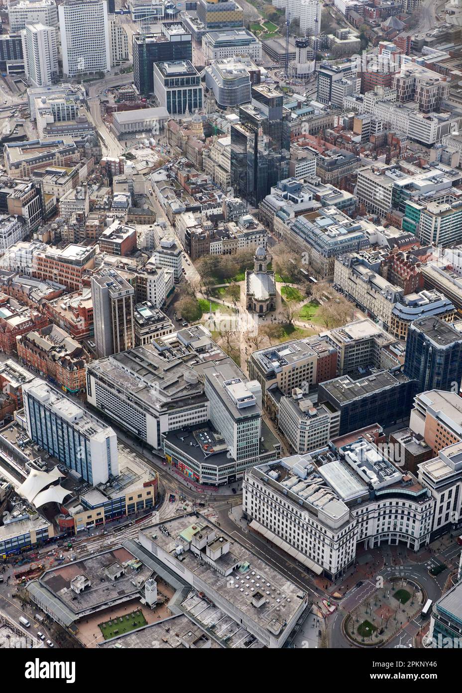 An aerial view of Birmingham City Centre, West Midlands, England, UK ...