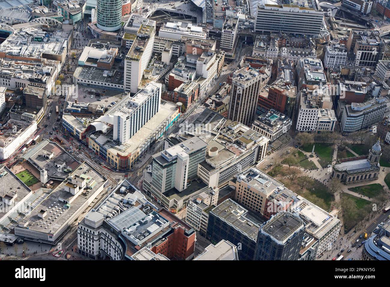 An aerial view of Birmingham City Centre, West Midlands, England, UK ...