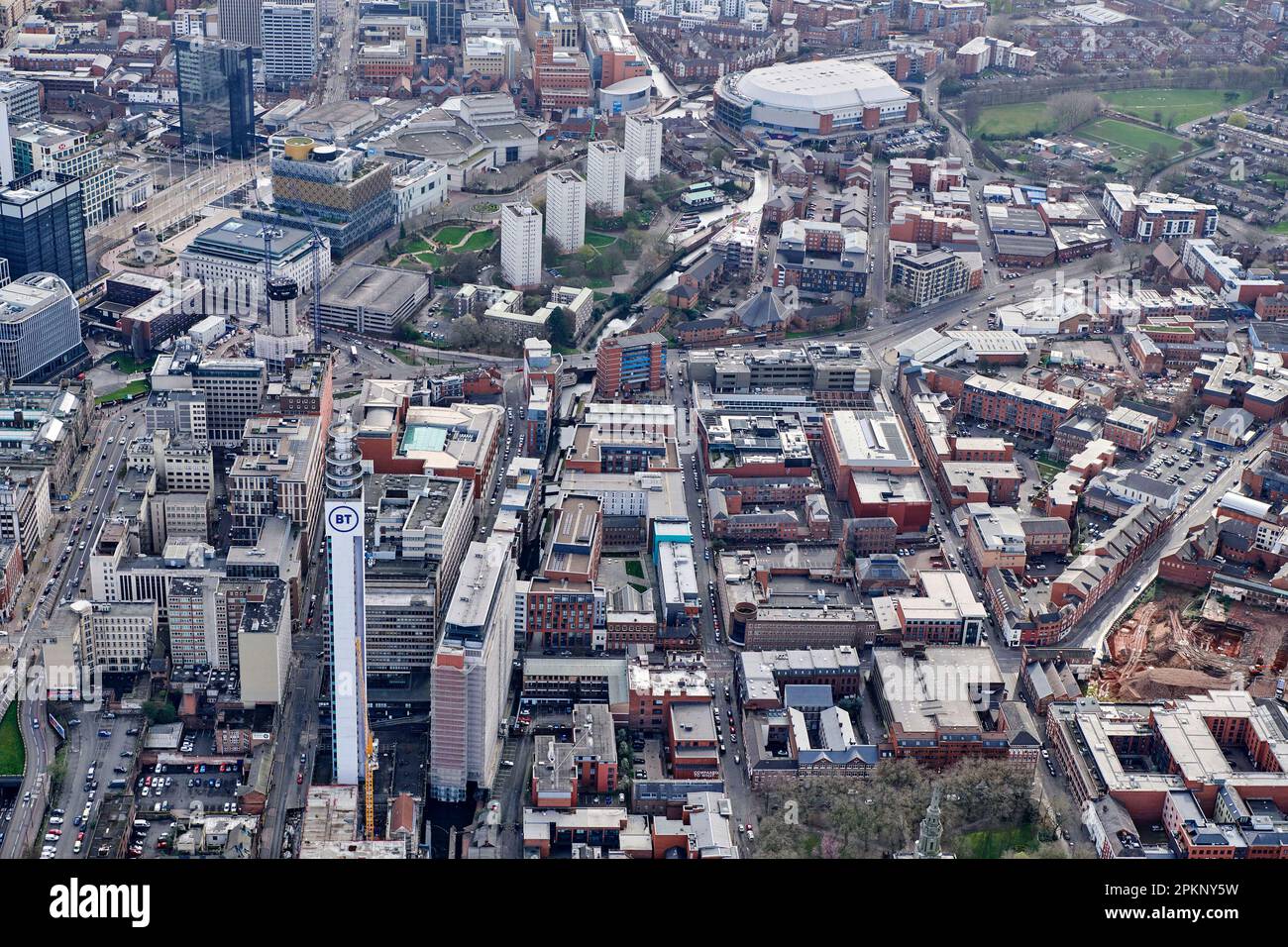 An aerial view of Birmingham City Centre, West Midlands, England, UK ...