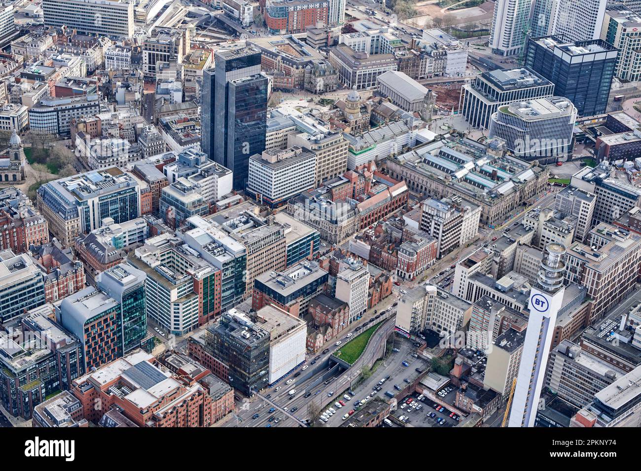 Birmingham city centre from air hi-res stock photography and images - Alamy