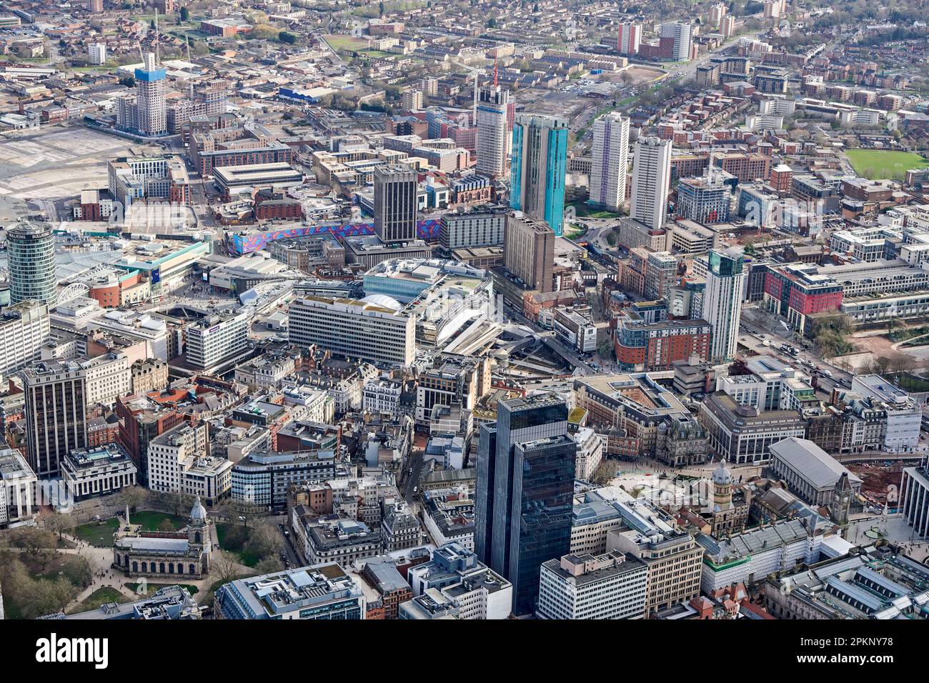 An aerial view of Birmingham City Centre, West Midlands, England, UK ...