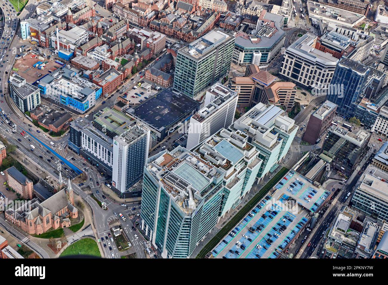 An aerial view of Birmingham City Centre, West Midlands, England, UK ...