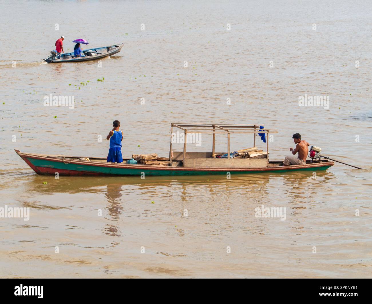 Amazonia, Peru, December - 2017: Water transport in the Amazon ...