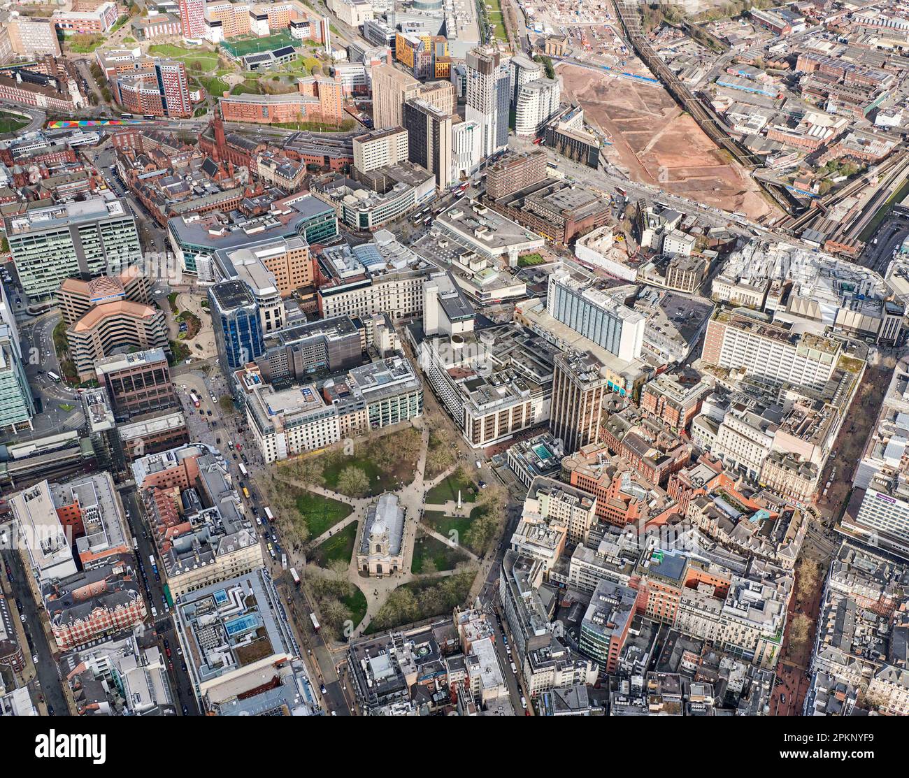 An aerial view of Birmingham City Centre, West Midlands, England, UK ...