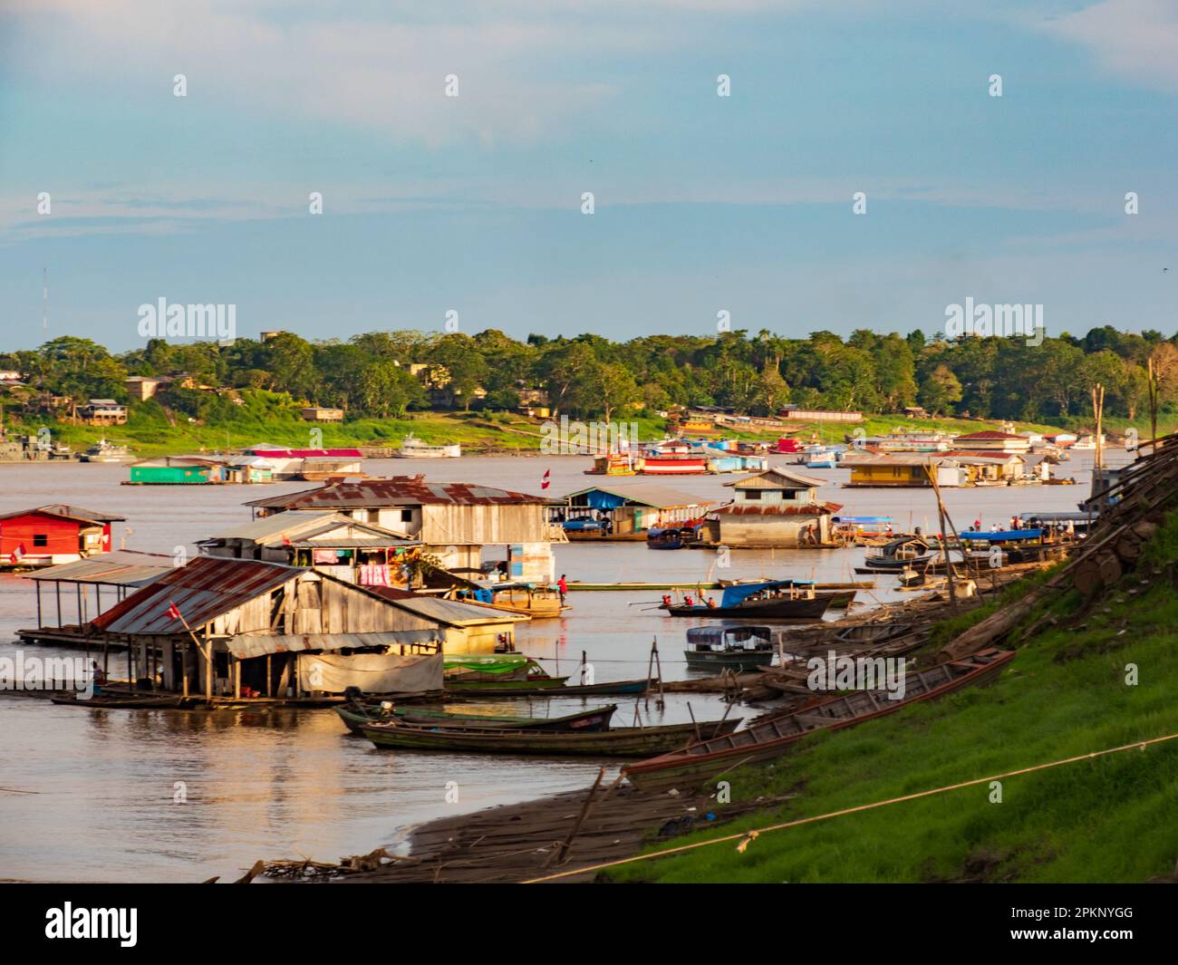 Santa Rosa, Peru, view for Leticia - Sep, 2019: Floating houses on ...