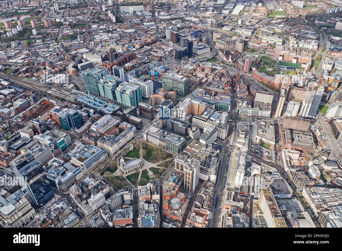 An aerial view of Birmingham City Centre, West Midlands, England, UK ...