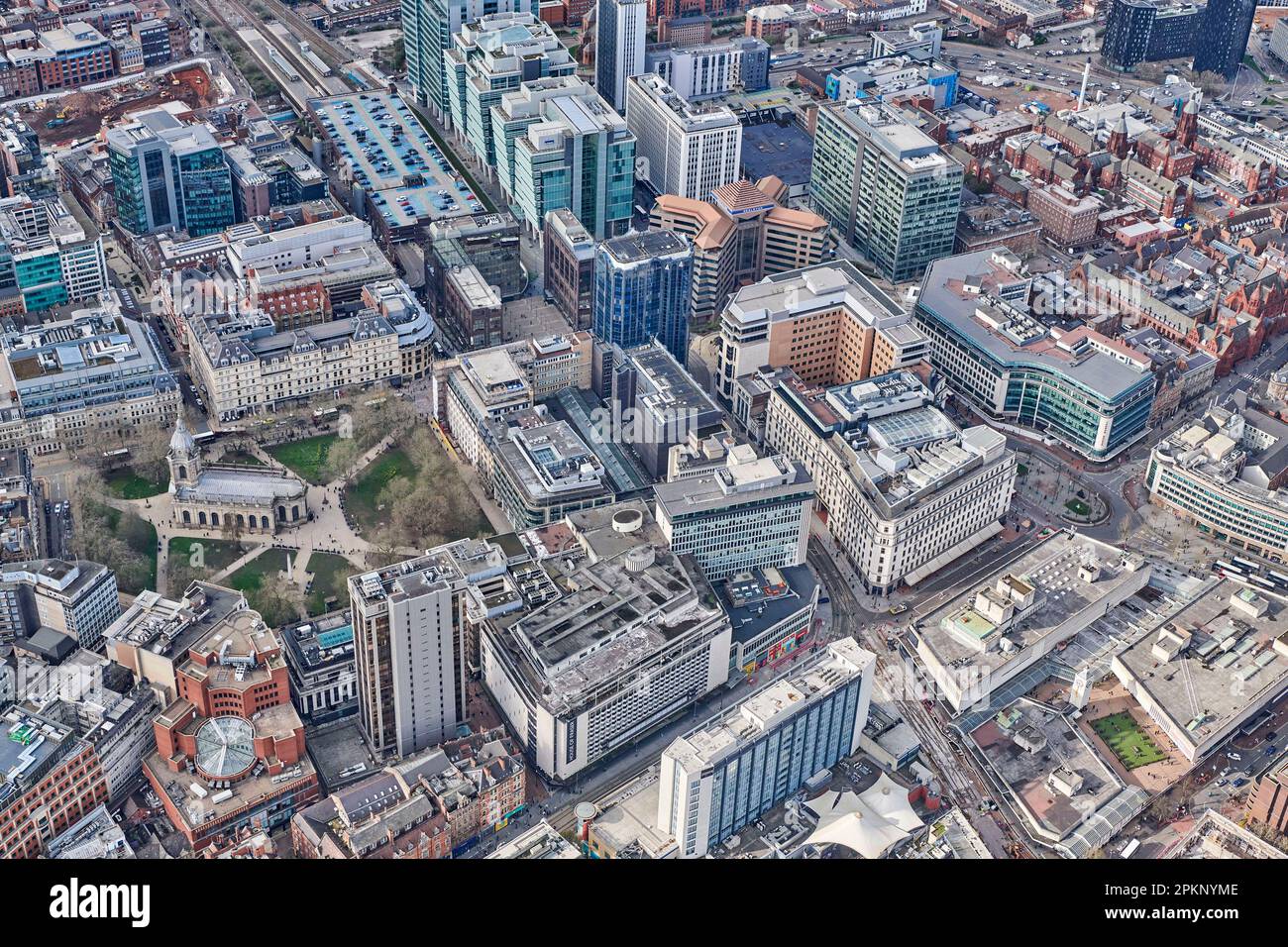An aerial view of Birmingham City Centre, West Midlands, England, UK ...