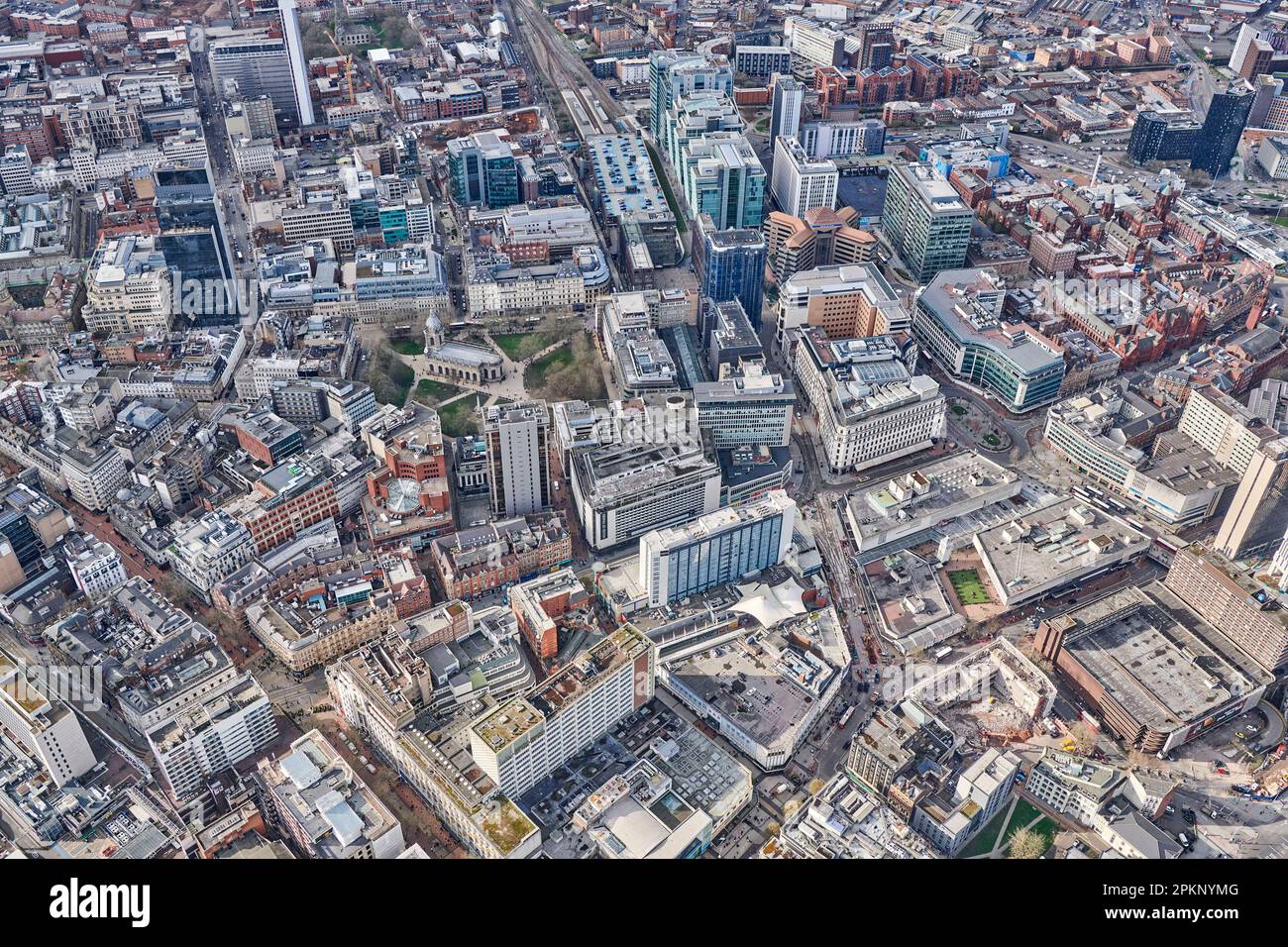 An aerial view of Birmingham City Centre, West Midlands, England, UK ...