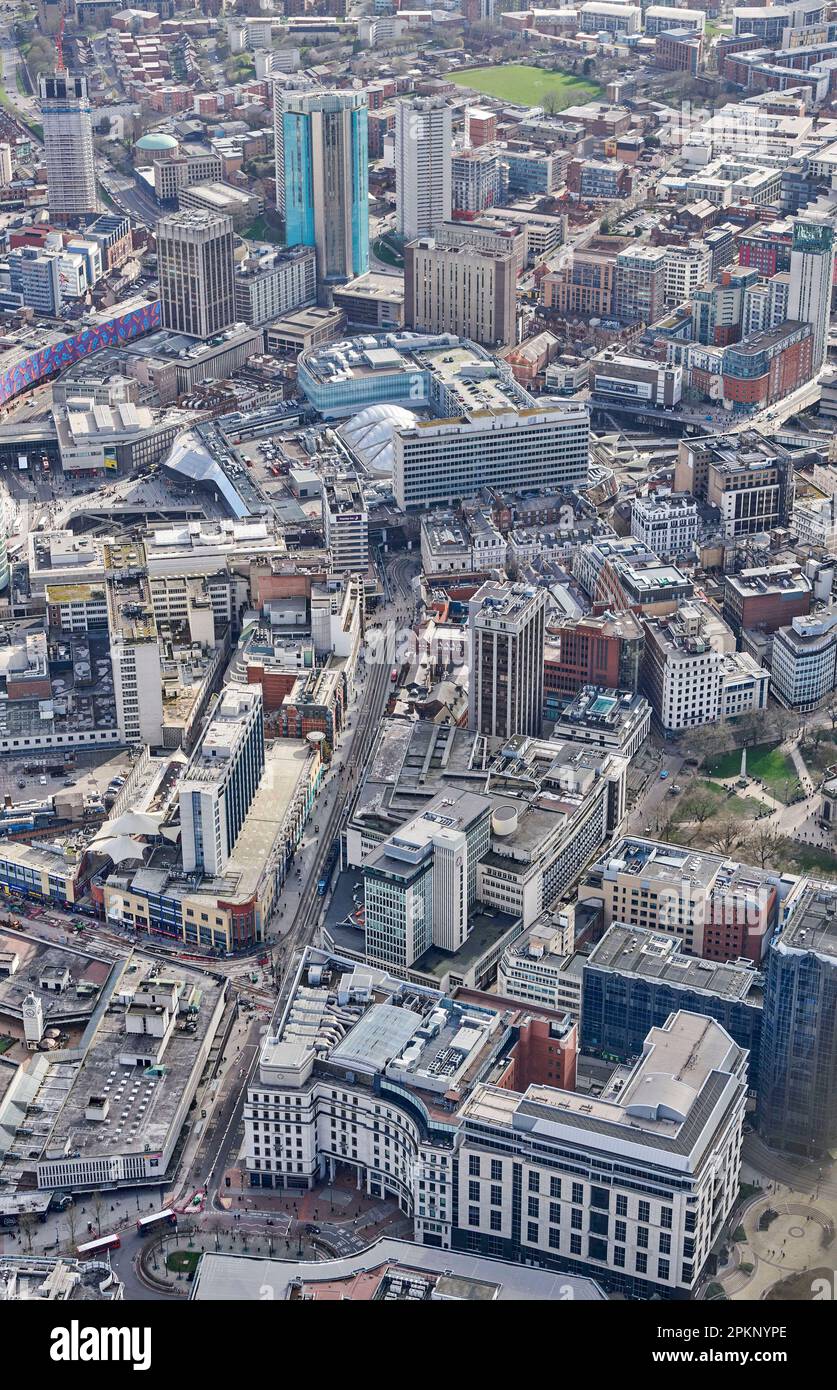 An aerial view of Birmingham City Centre, West Midlands, England, UK ...