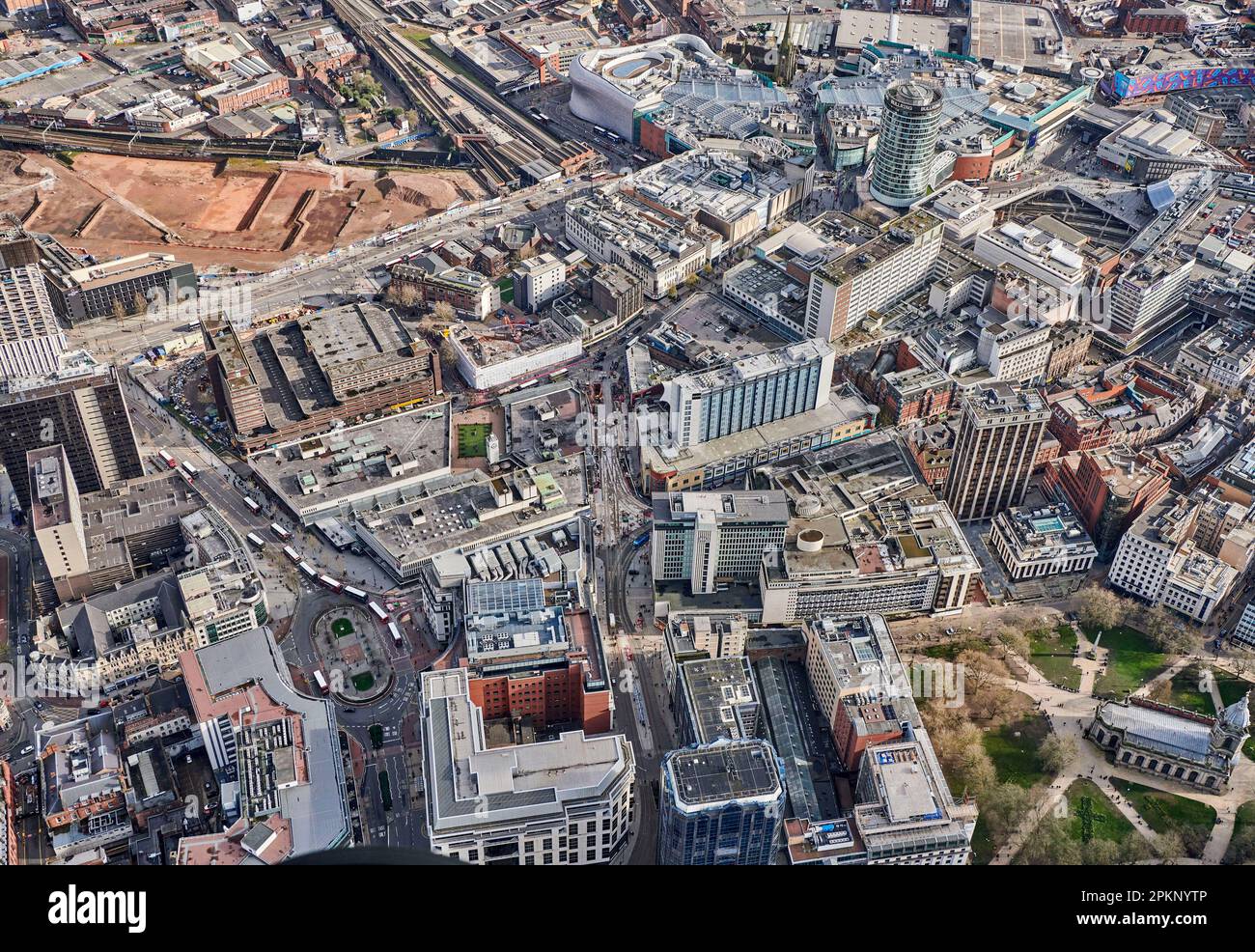 An aerial view of Birmingham City Centre, West Midlands, England, UK ...