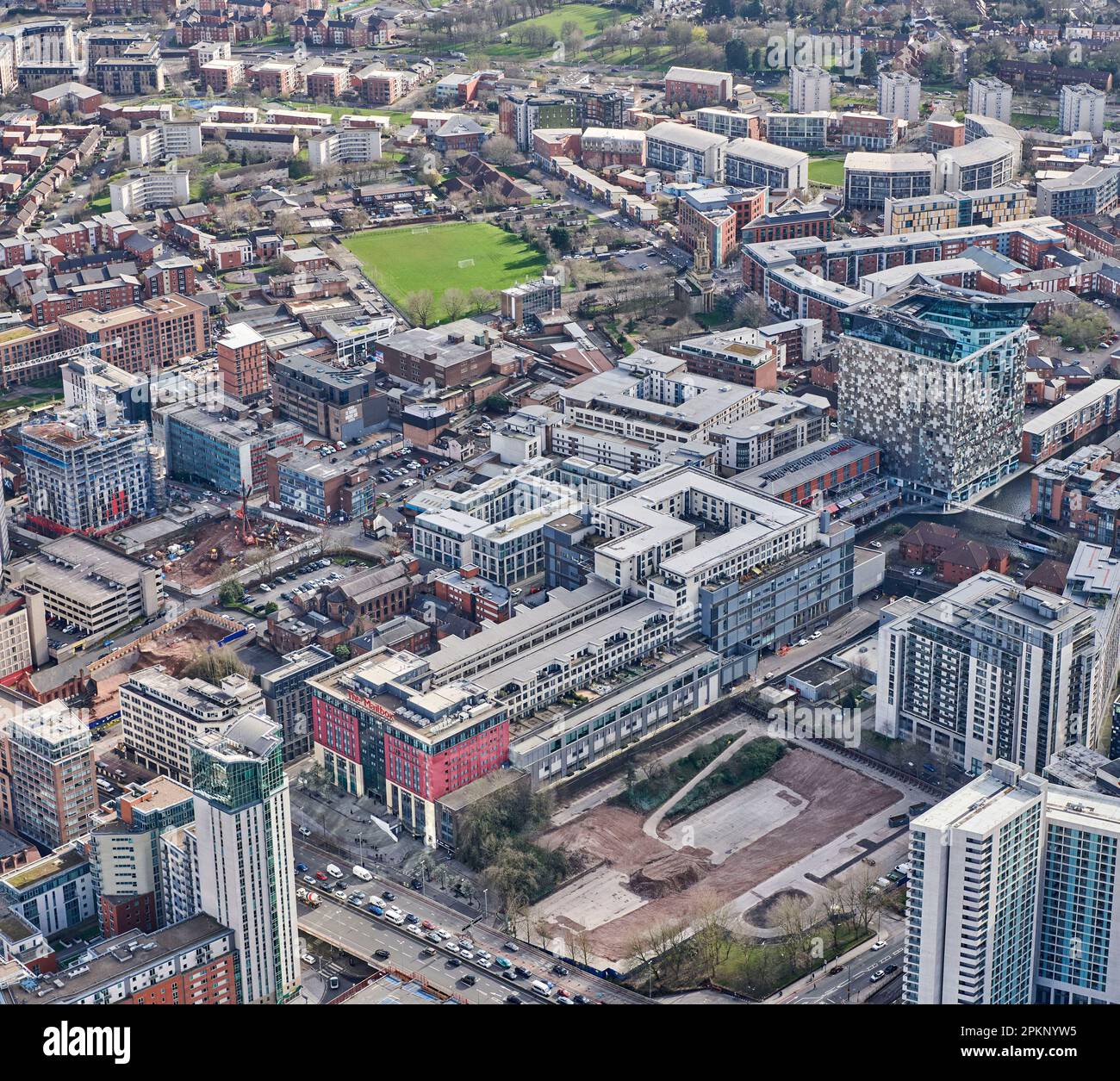 An aerial view of Birmingham City Centre, West Midlands, England, UK ...