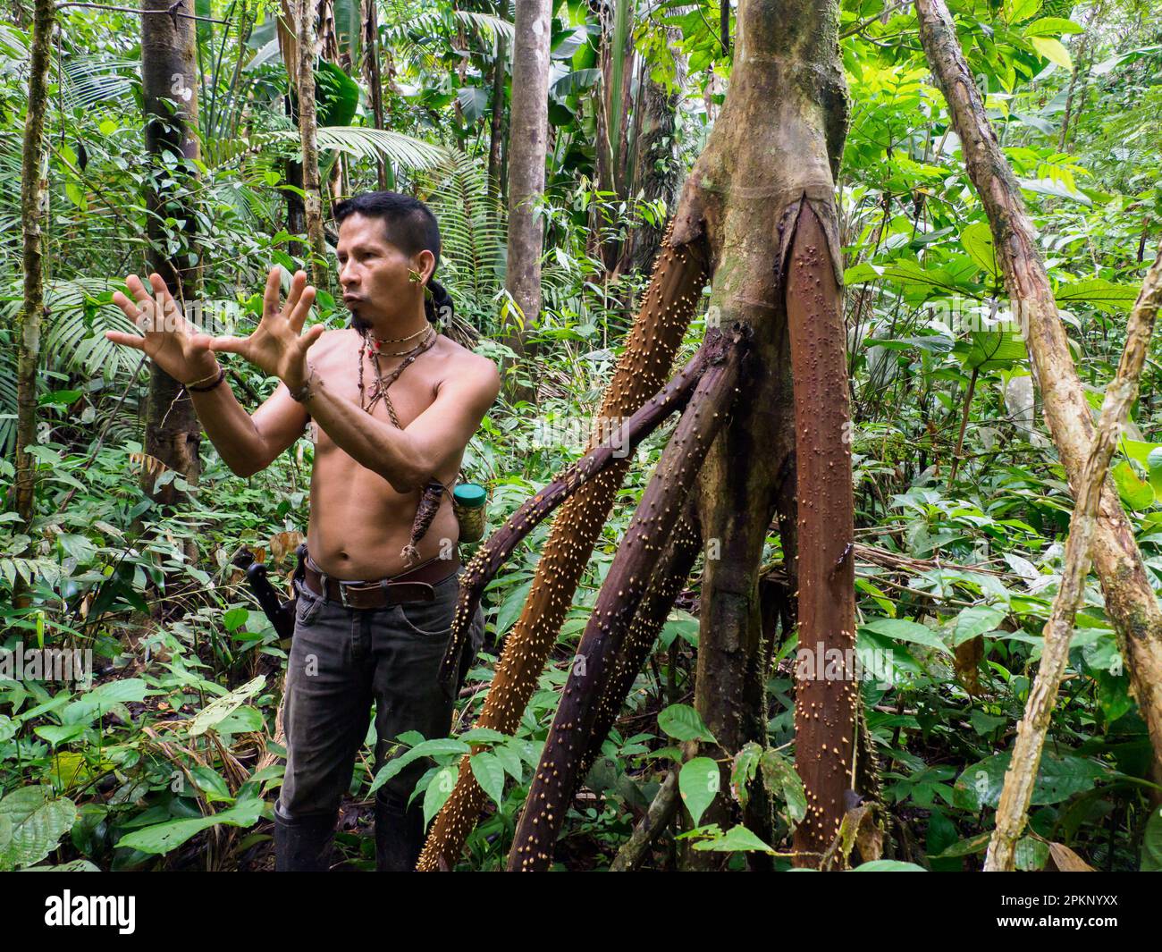 Leticia, Colombia - Dec, 2021: Indian from Huito tribe. Native ...