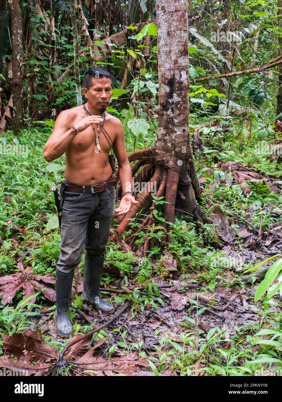 Leticia, Colombia - Dec, 2021: Indian from Huito tribe. Native ...