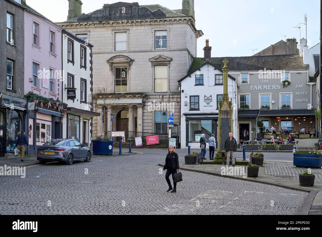 Ulverston Town centre, south Lake District, Cumbria, North West England ...