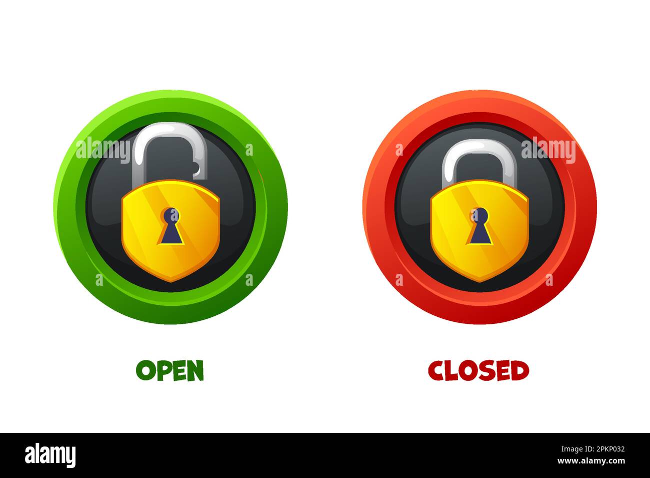 Open and closed padlock icons. Block and security Stock Vector Image ...