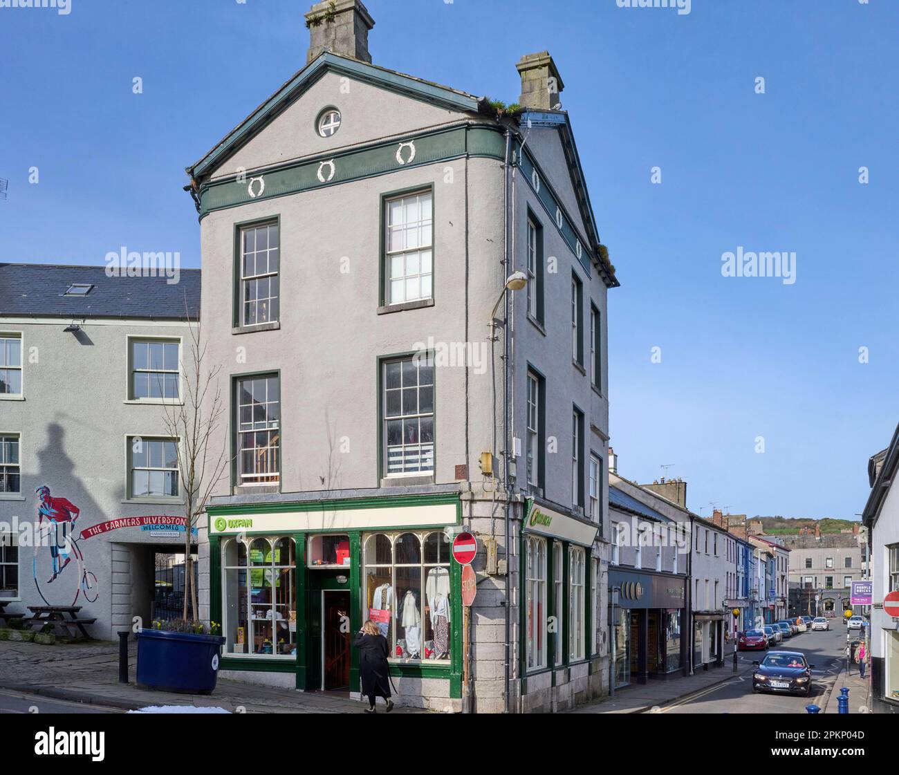 Ulverston Town centre, south Lake District, Cumbria, North West England ...