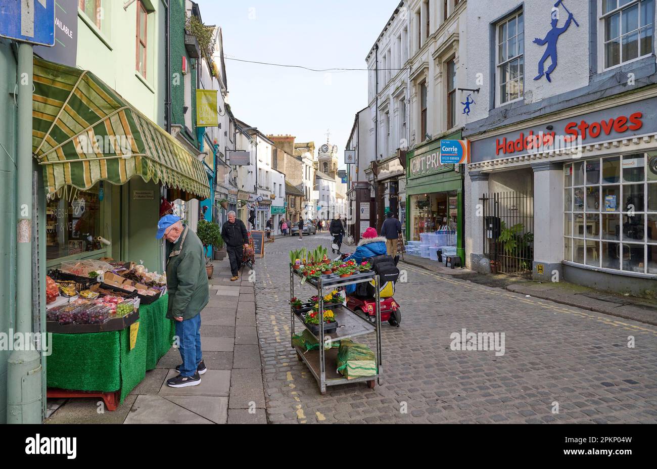 Ulverston Town centre, south Lake District, Cumbria, North West England ...