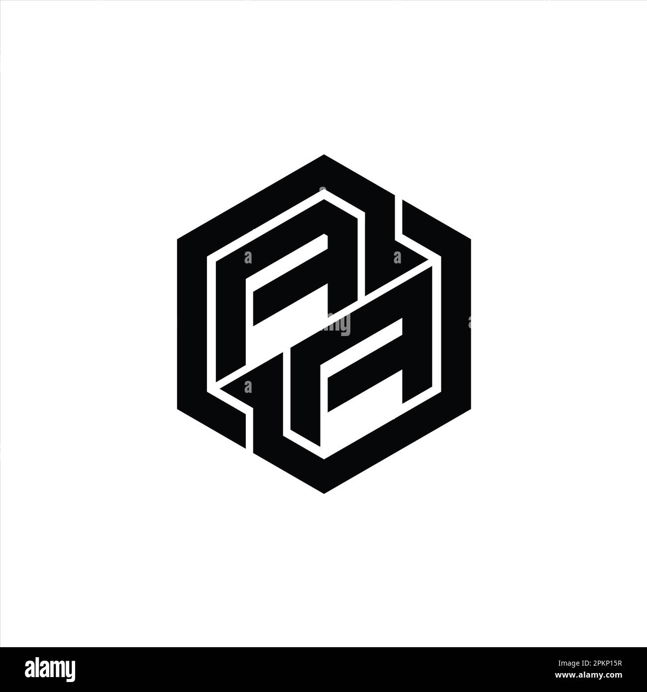 AA Logo monogram gaming with hexagon geometric shape design template ...