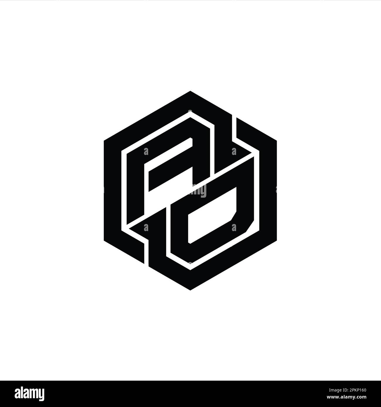 AD Logo monogram gaming with hexagon geometric shape design template Stock Photo - Alamy