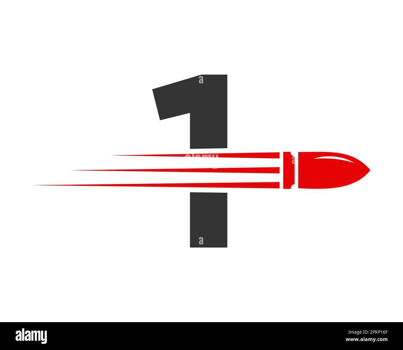 Letter 1 Shooting Bullet Logo With Concept Weapon For Safety and ...