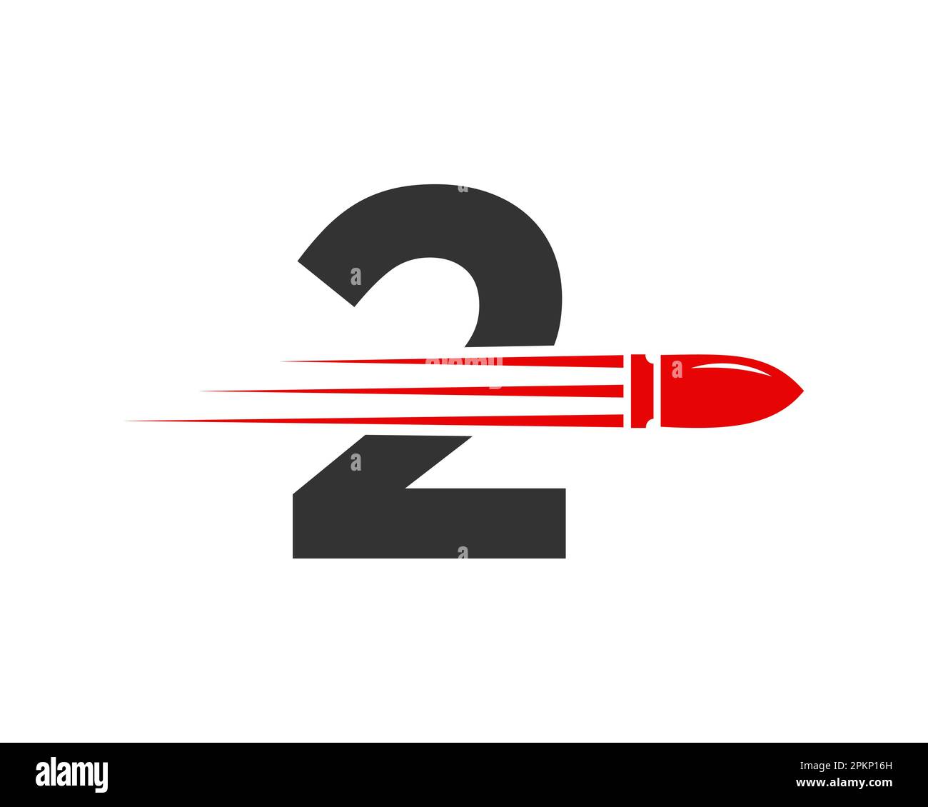 Letter 2 Shooting Bullet Logo With Concept Weapon For Safety and ...