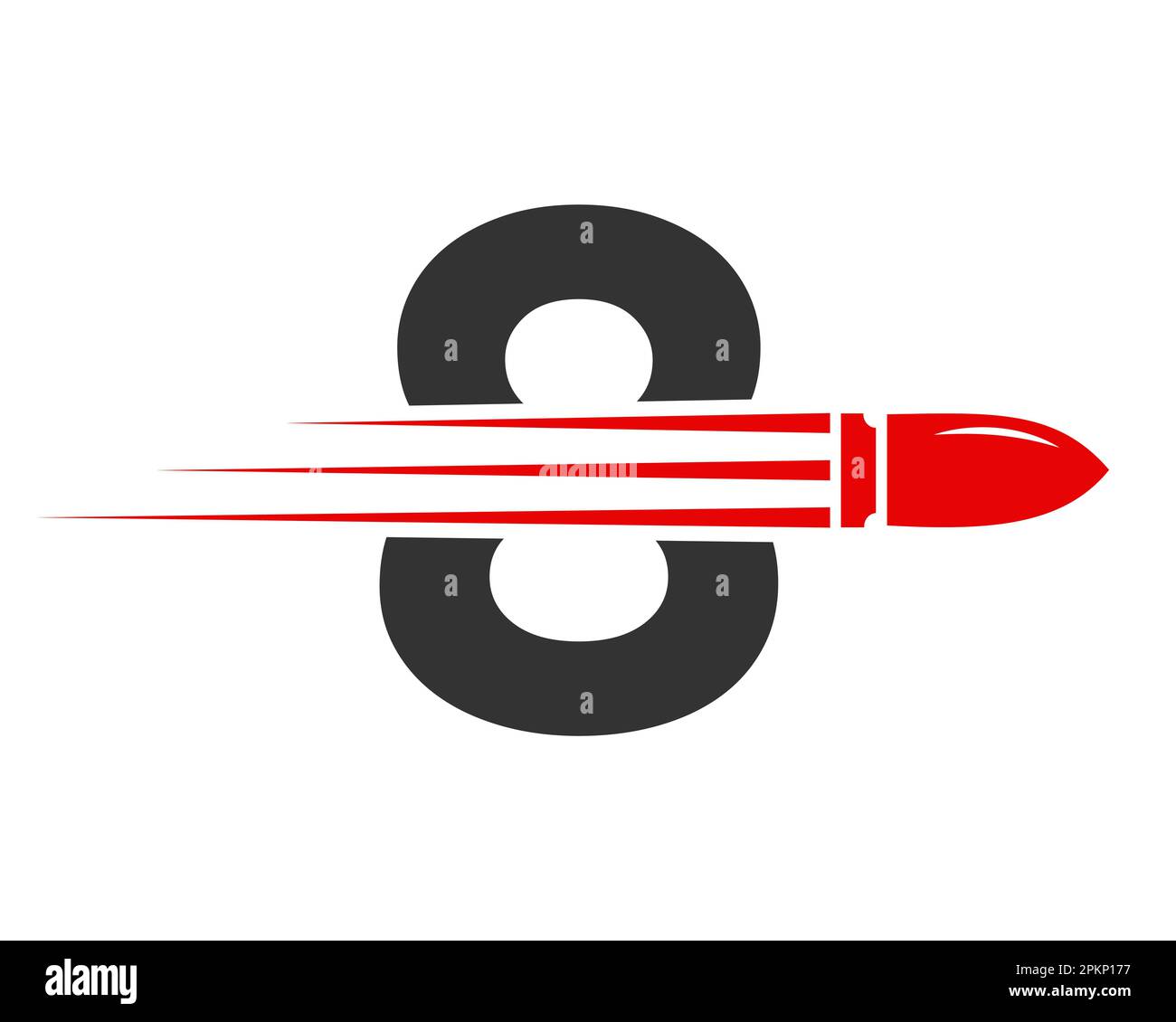 Letter 8 Shooting Bullet Logo With Concept Weapon For Safety and ...