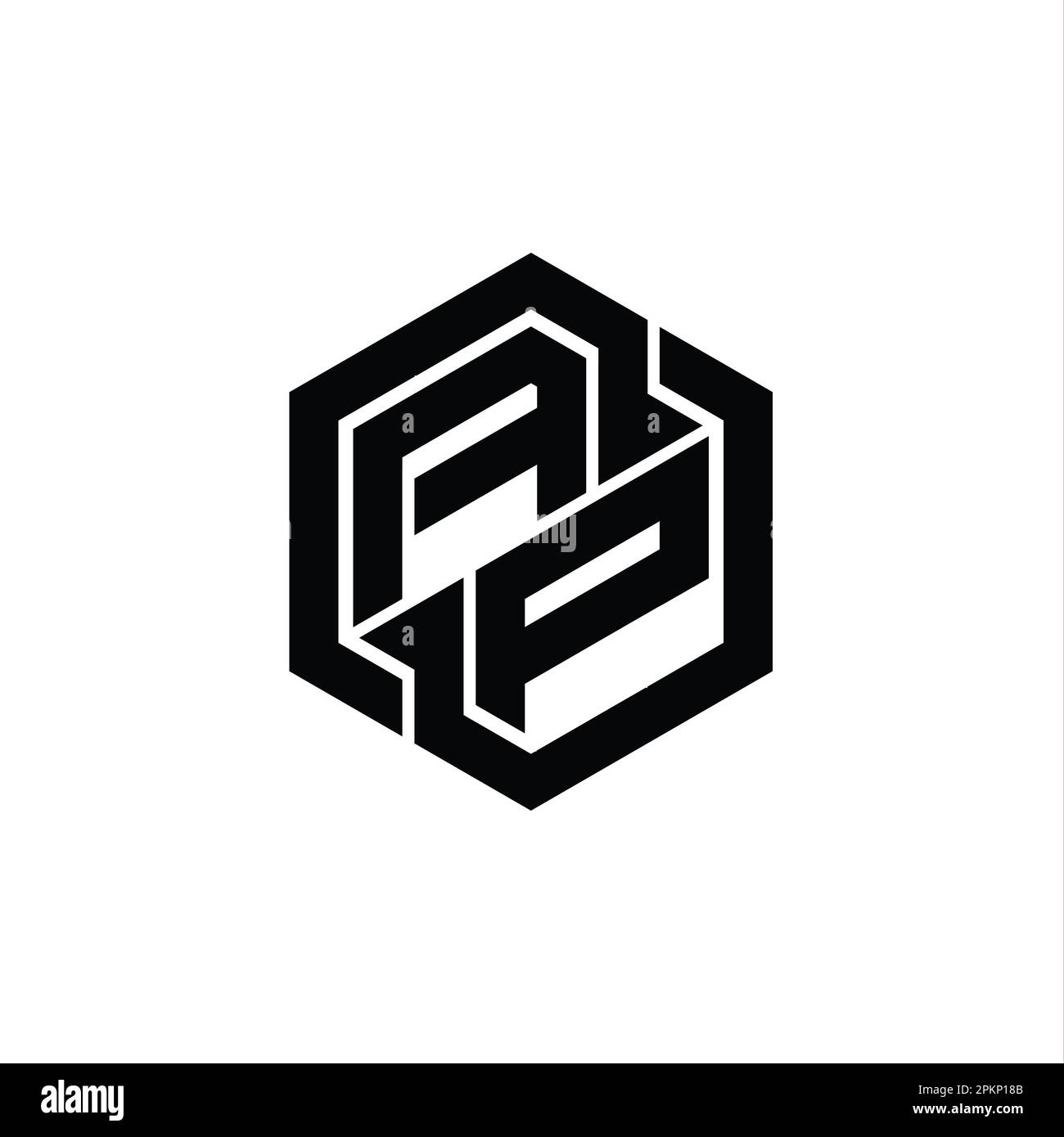 AP Logo monogram gaming with hexagon geometric shape design template ...