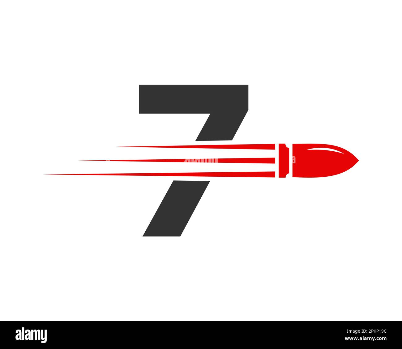 Letter 7 Shooting Bullet Logo With Concept Weapon For Safety and ...