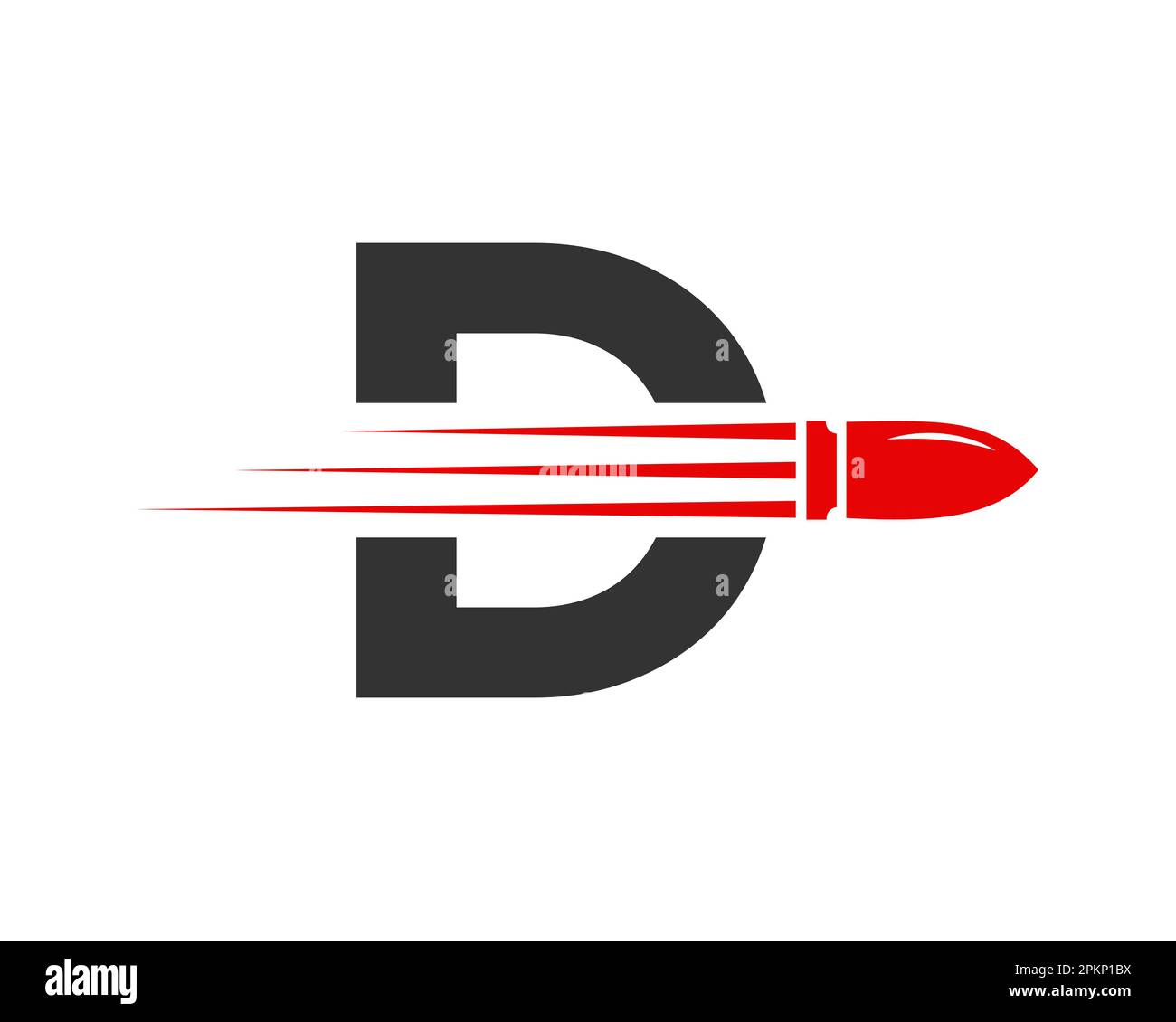 Letter D Shooting Bullet Logo With Concept Weapon For Safety and ...