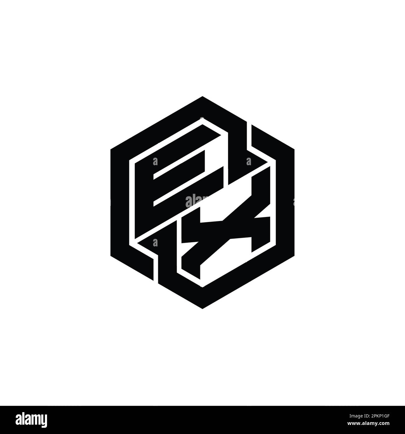 EX Logo monogram gaming with hexagon geometric shape design template Stock Photo - Alamy