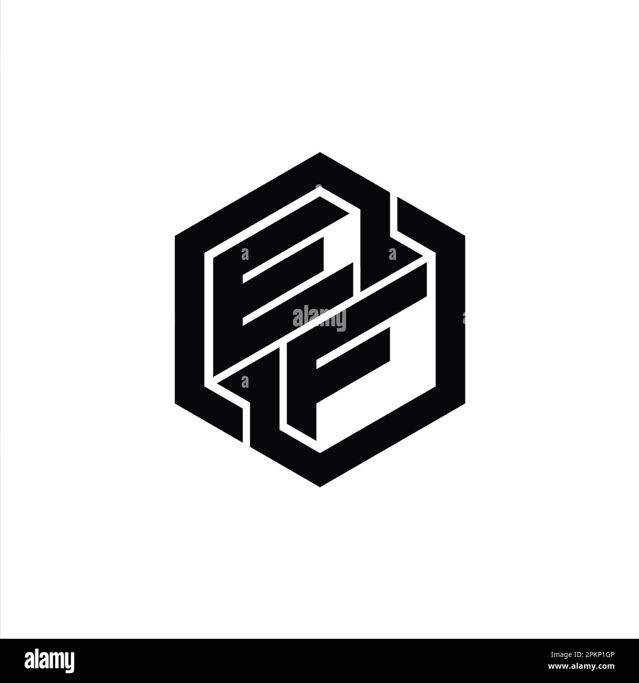 EF Logo monogram gaming with hexagon geometric shape design template ...