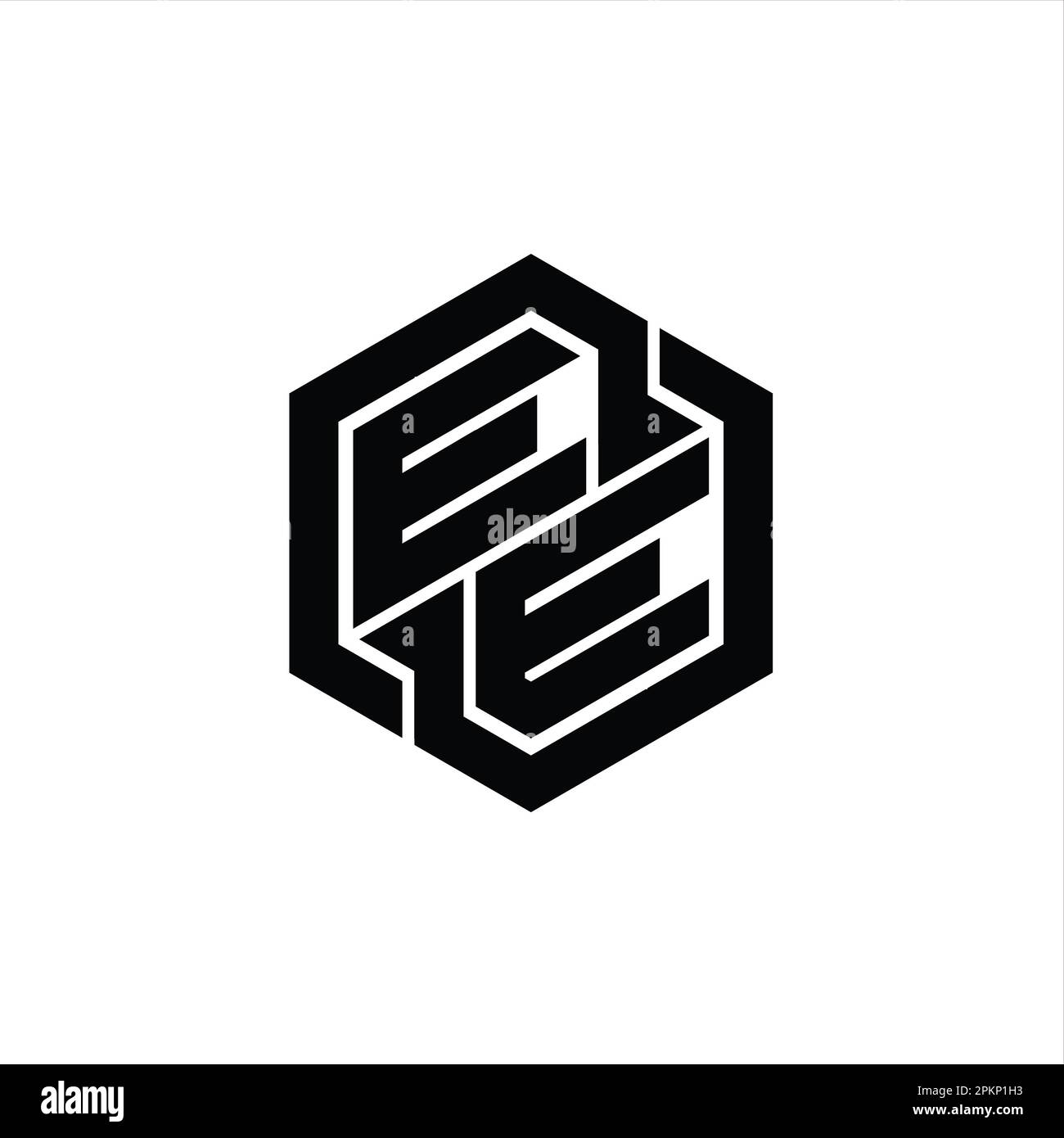 EE Logo monogram gaming with hexagon geometric shape design template ...