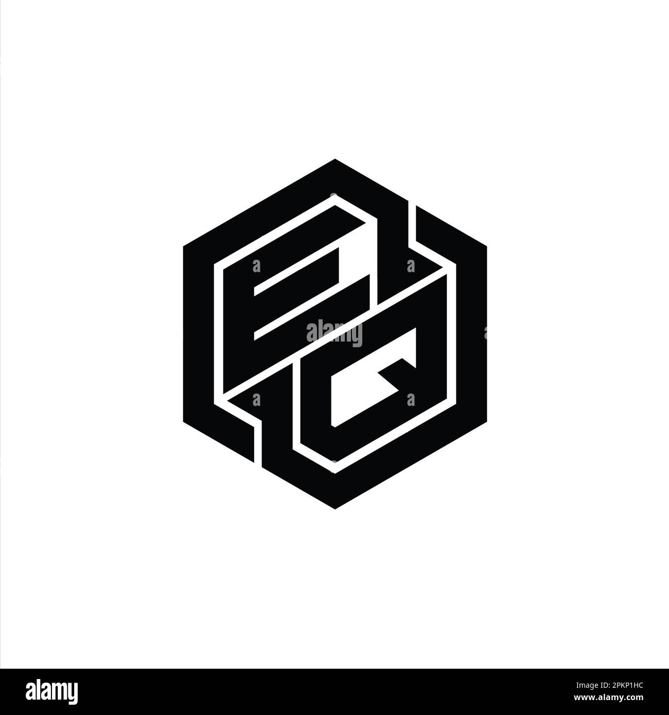 EQ Logo monogram gaming with hexagon geometric shape design template ...