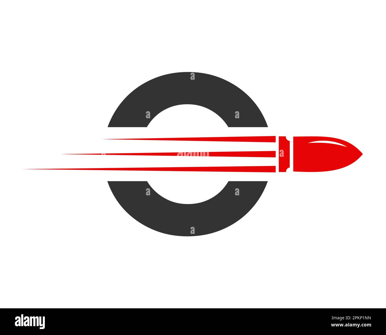 Letter O Shooting Bullet Logo With Concept Weapon For Safety and ...