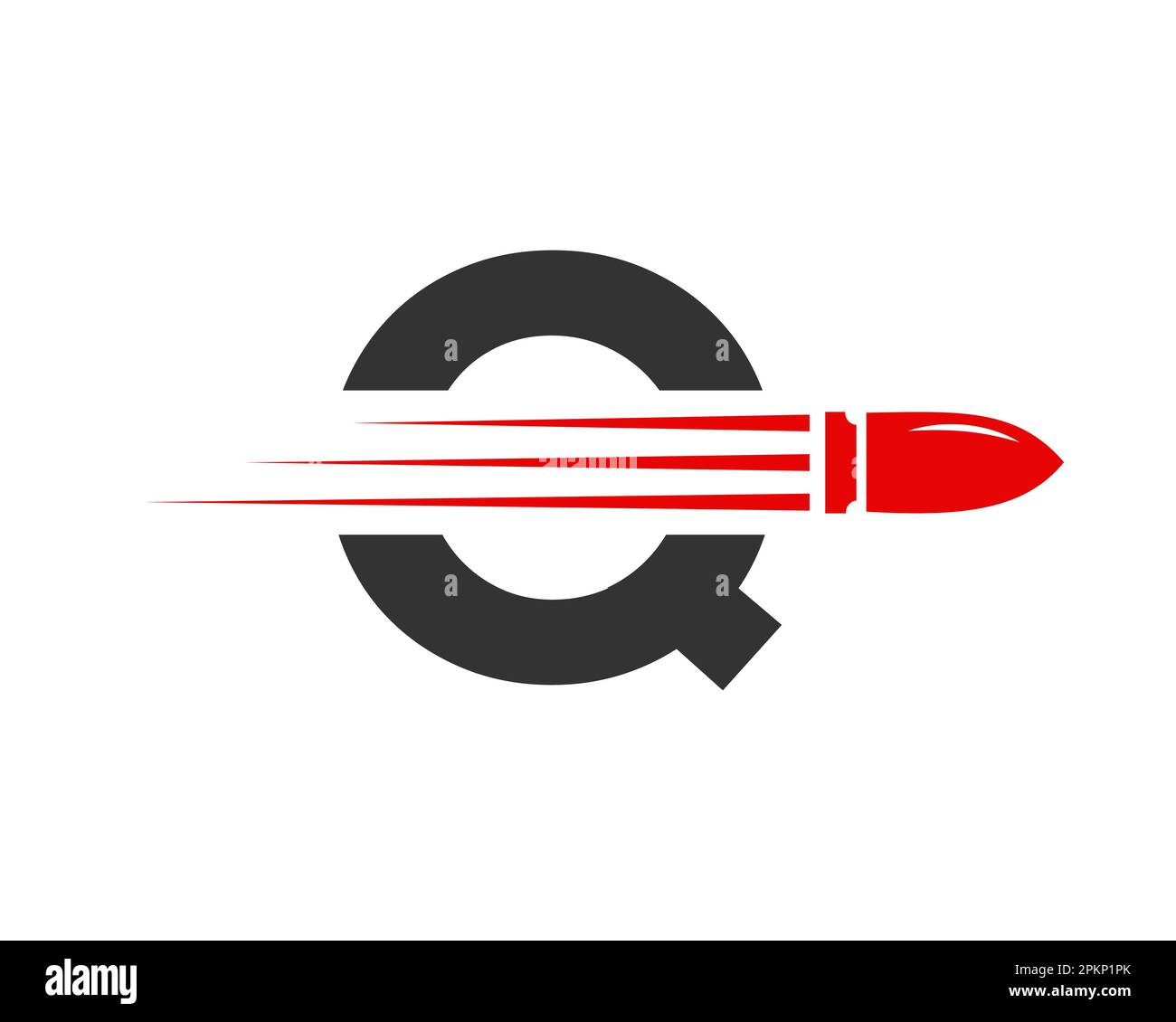 Letter Q Shooting Bullet Logo With Concept Weapon For Safety and ...