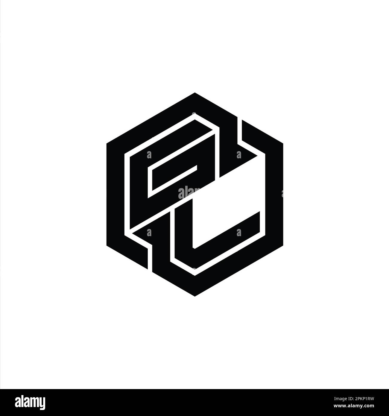 GL Logo monogram gaming with hexagon geometric shape design template ...