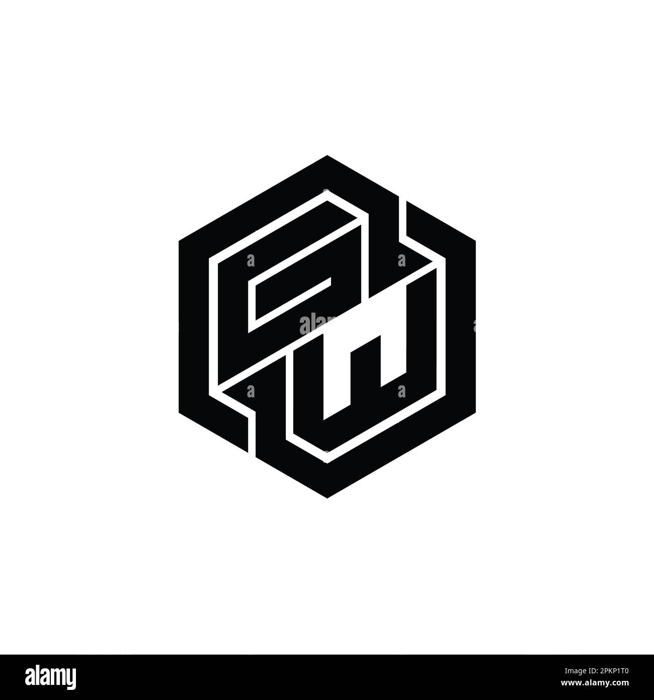 GW Logo monogram gaming with hexagon geometric shape design template ... GW Logo monogram gaming with hexagon geometric shape design template ...