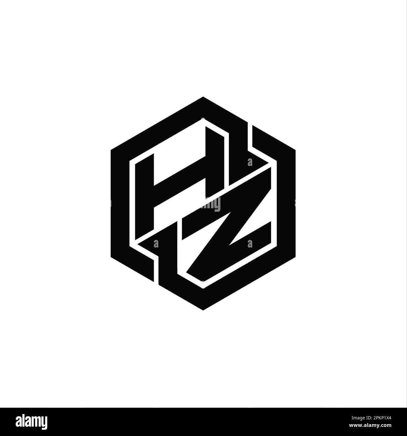 HZ Logo monogram gaming with hexagon geometric shape design template Stock Photo - Alamy
