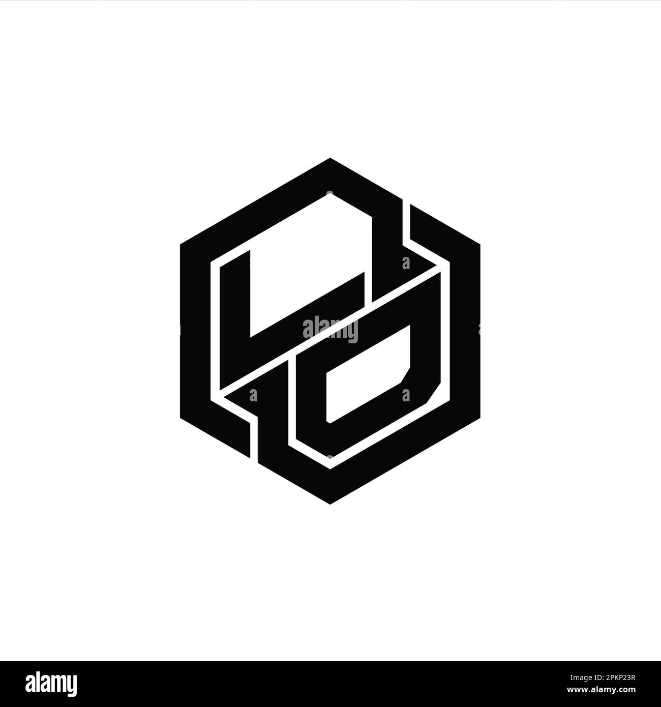 LD Logo monogram gaming with hexagon geometric shape design template ...