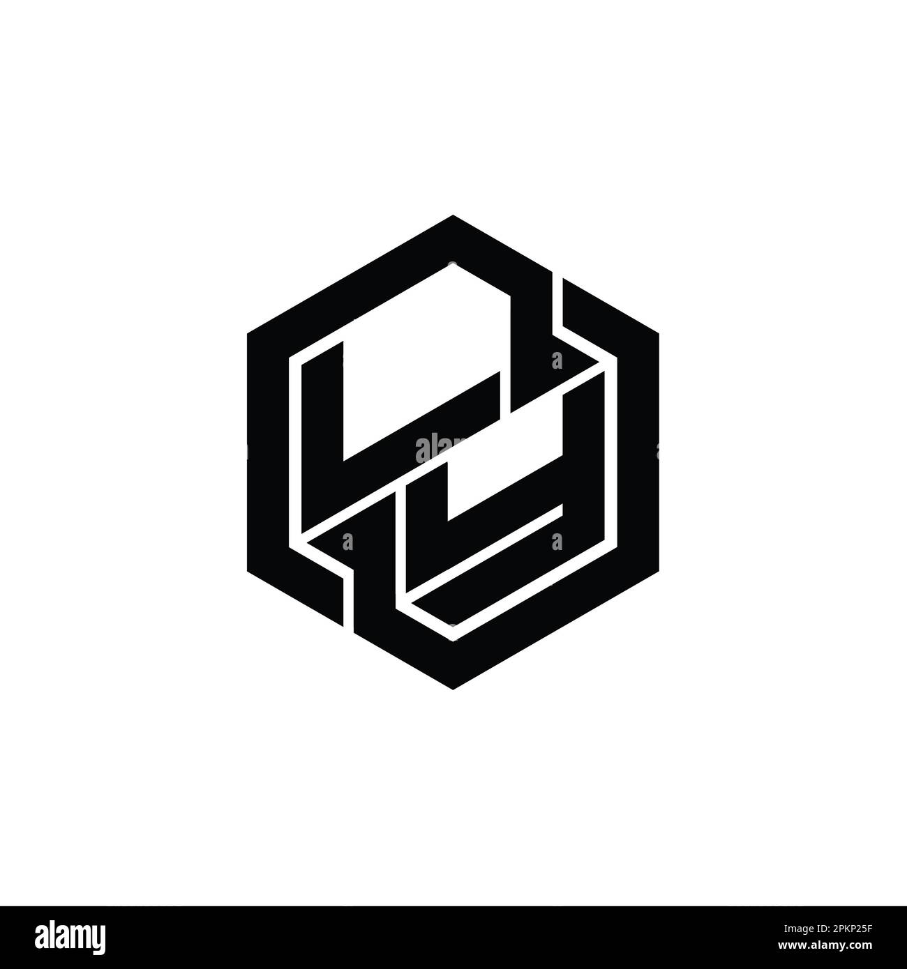 LY Logo monogram gaming with hexagon geometric shape design template Stock Photo - Alamy