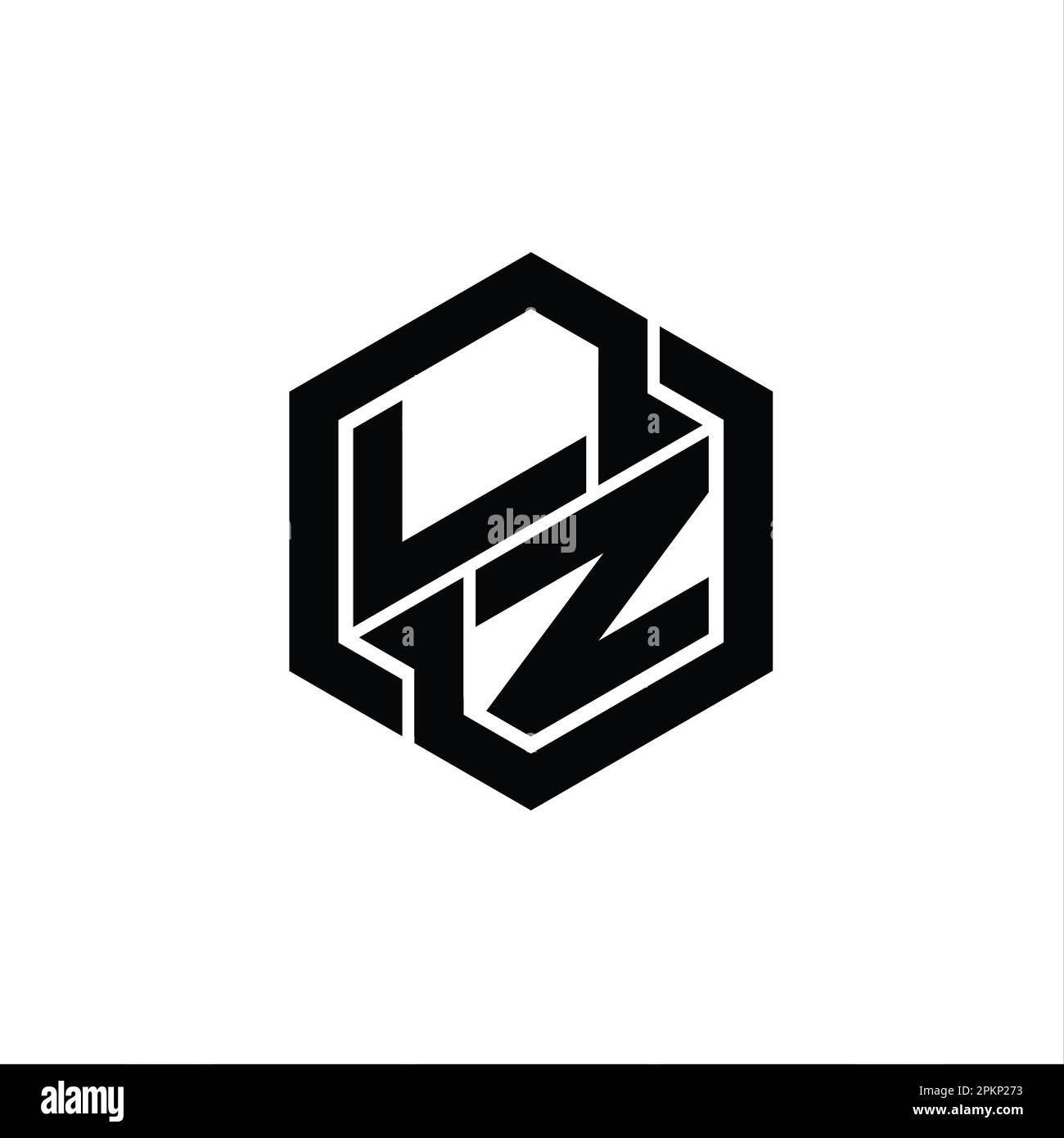 LZ Logo monogram gaming with hexagon geometric shape design template Stock Photo - Alamy